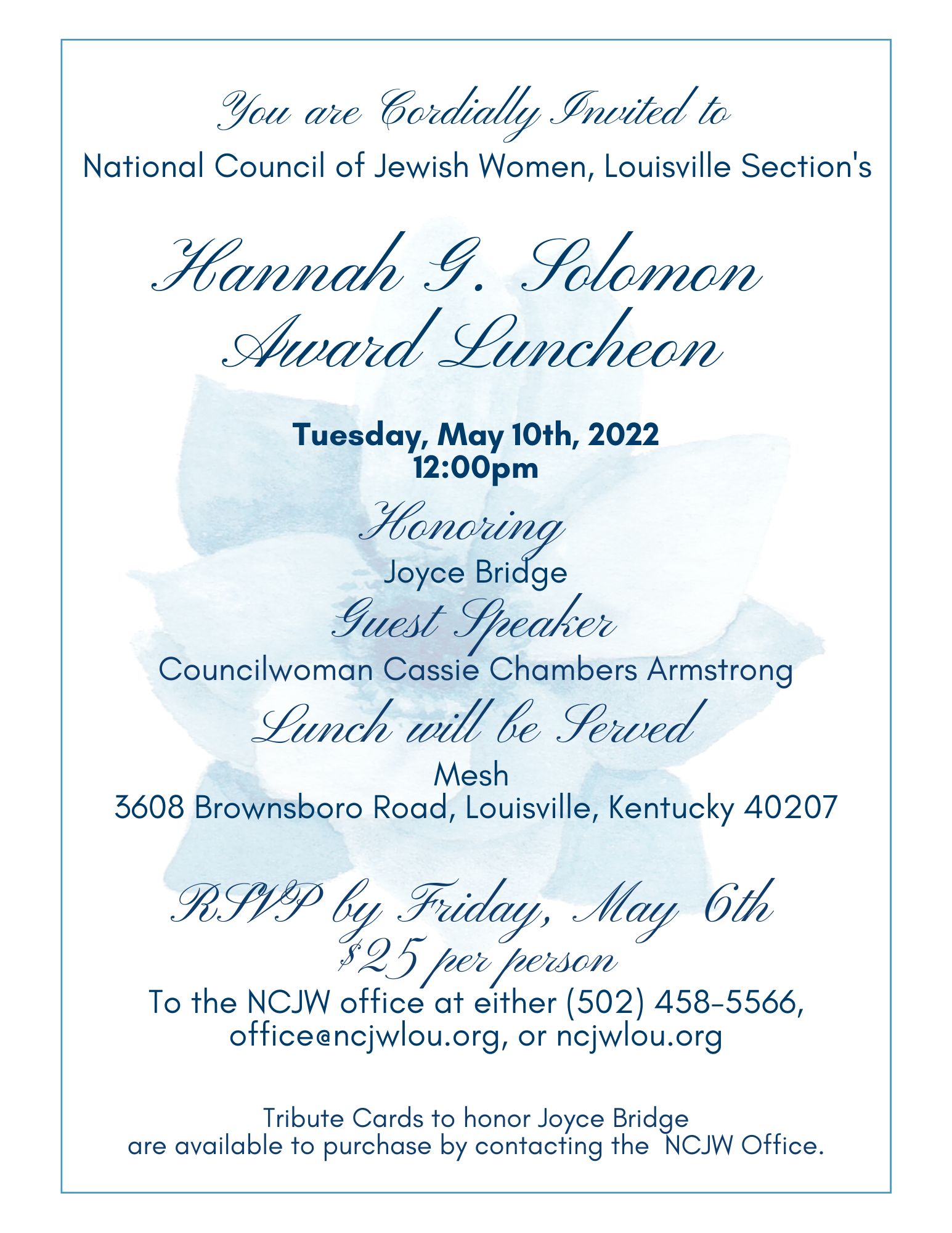 2022 Hannah G. Solomon Award Recipient - Louisville