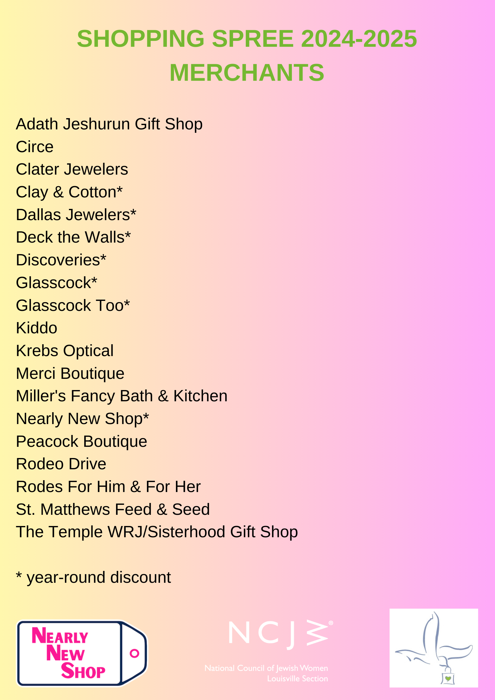 SHOPPING SPREE 2024 - 2025 - Louisville